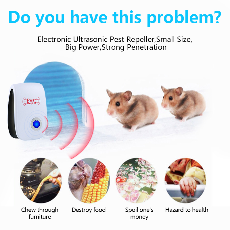 𝟯 𝗣𝗜𝗡 𝗣𝗟𝗨𝗚 》Ultrasonic Pest Repellent Anti Mosquito Mouse Cockroach ...