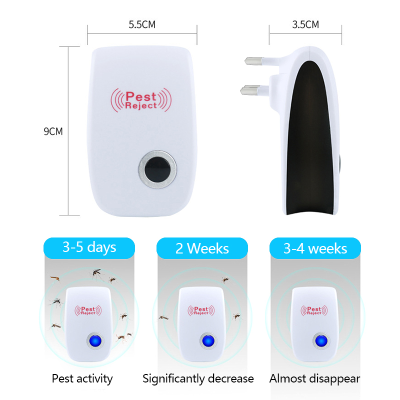 𝟯 𝗣𝗜𝗡 𝗣𝗟𝗨𝗚 》Ultrasonic Pest Repellent Anti Mosquito Mouse Cockroach ...