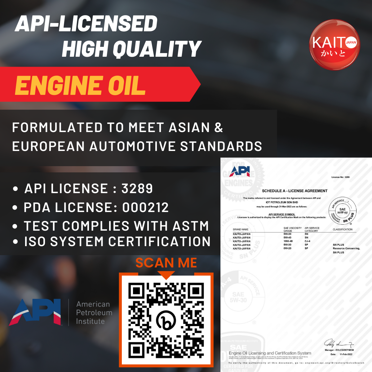 Kaito Japan 10W-40 Semi Synthetic Engine Oil (CJ4/SN) – Buy 5 Get 1 ...