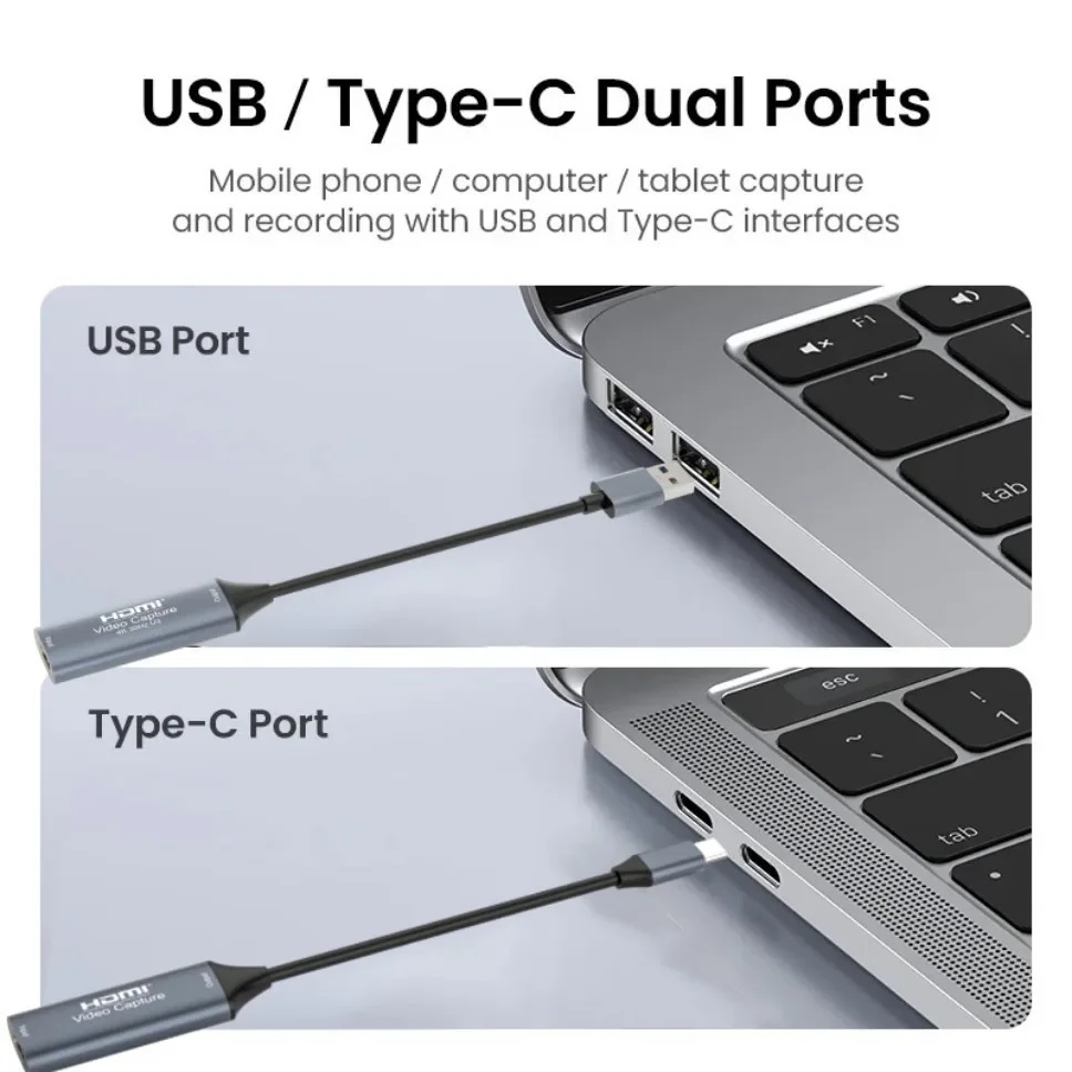 HDMI Video Capture Card Input 4K 30Hz HDMI to USB 2.0 USB 3.0 USB-C ...