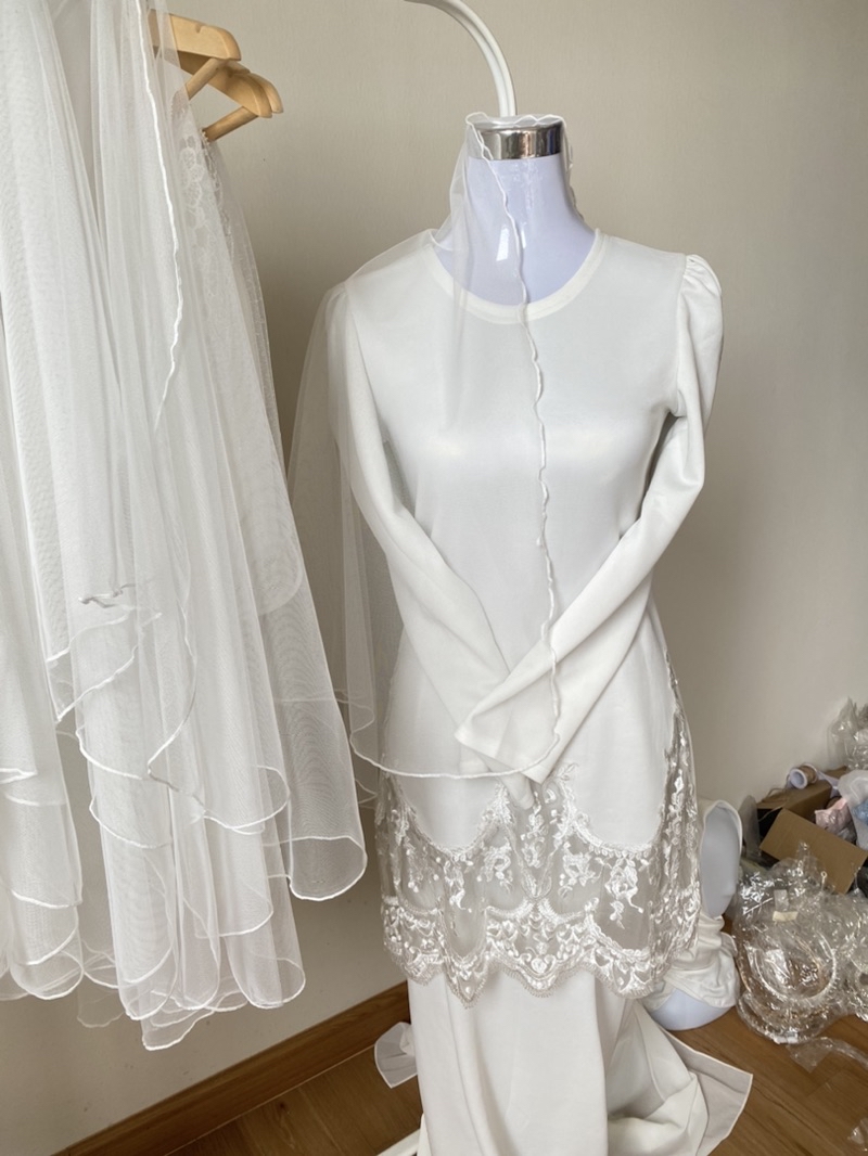 Veil NIKAH OFFWHITE Bridal veil Wedding veil Nikah tunang Malaysia ...