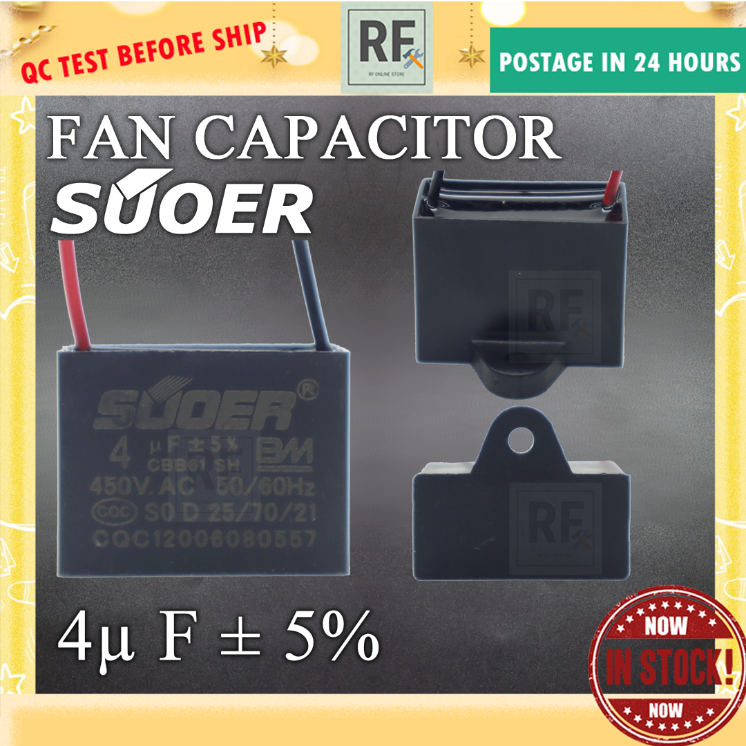 SUOER CAPASITOR MOTOR FAN CAPACITOR FAN KAPASITOR KIPAS ( SUOER 1.2UF 1 ...