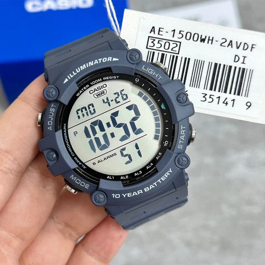 Casio Digital Resin Band Man Watch AE-1500WH | Shopee Malaysia
