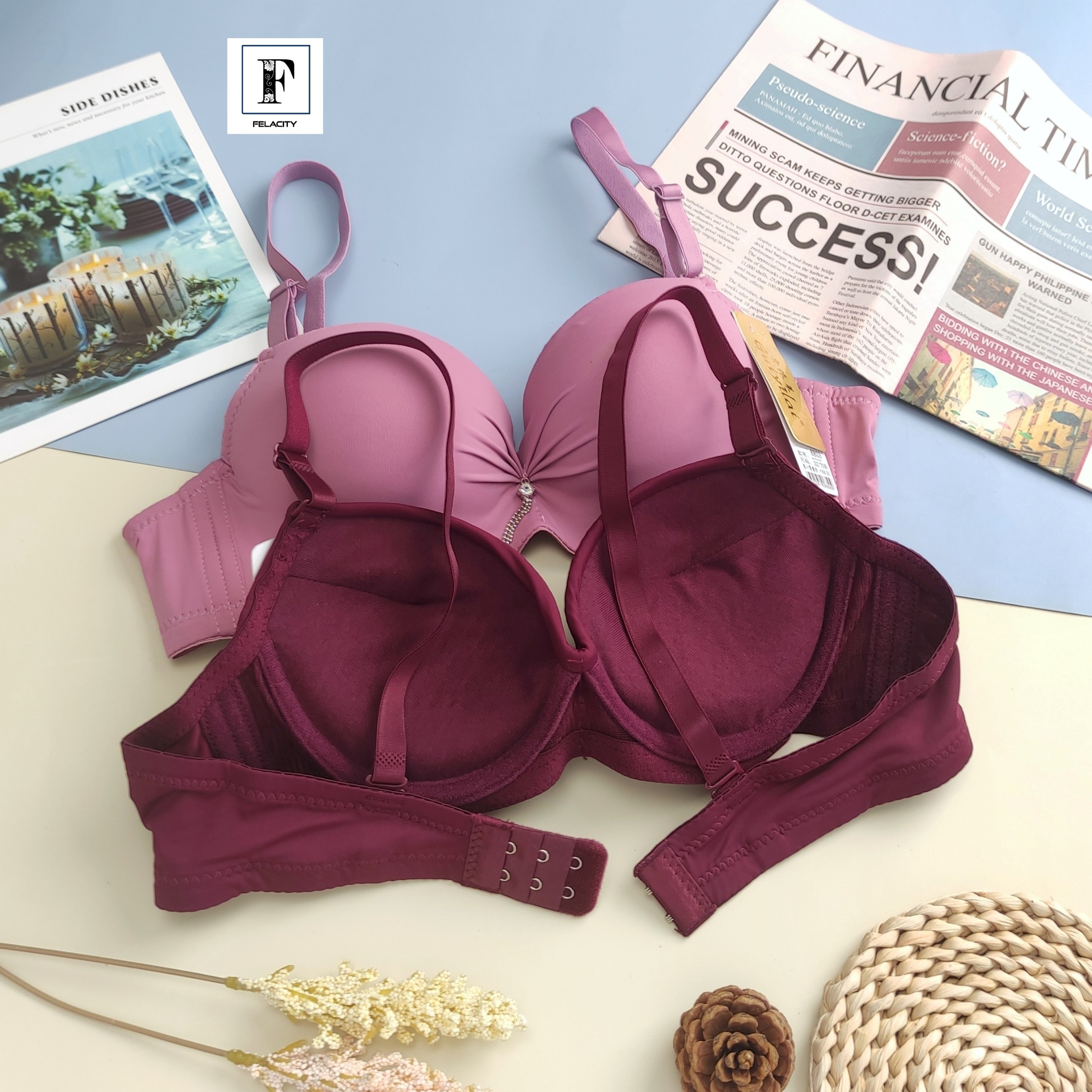 Women Bra Wired Thick Sponge Push Up Plain Cup A Baju Dalam Wanita ...