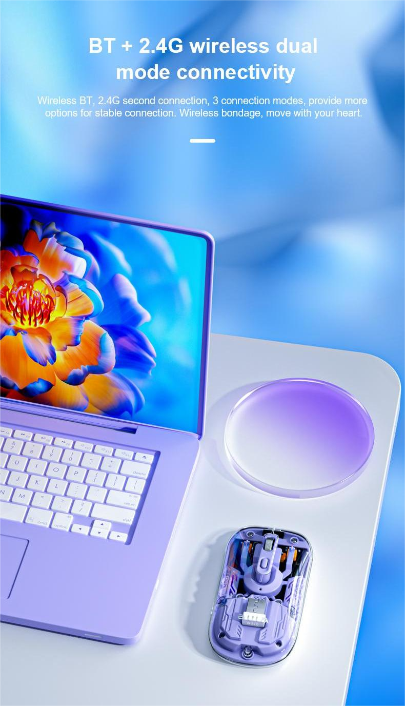 Aula AM210 2.4G Wireless/Bluetooth Mouse, 4 Buttons, Dual Mode ...