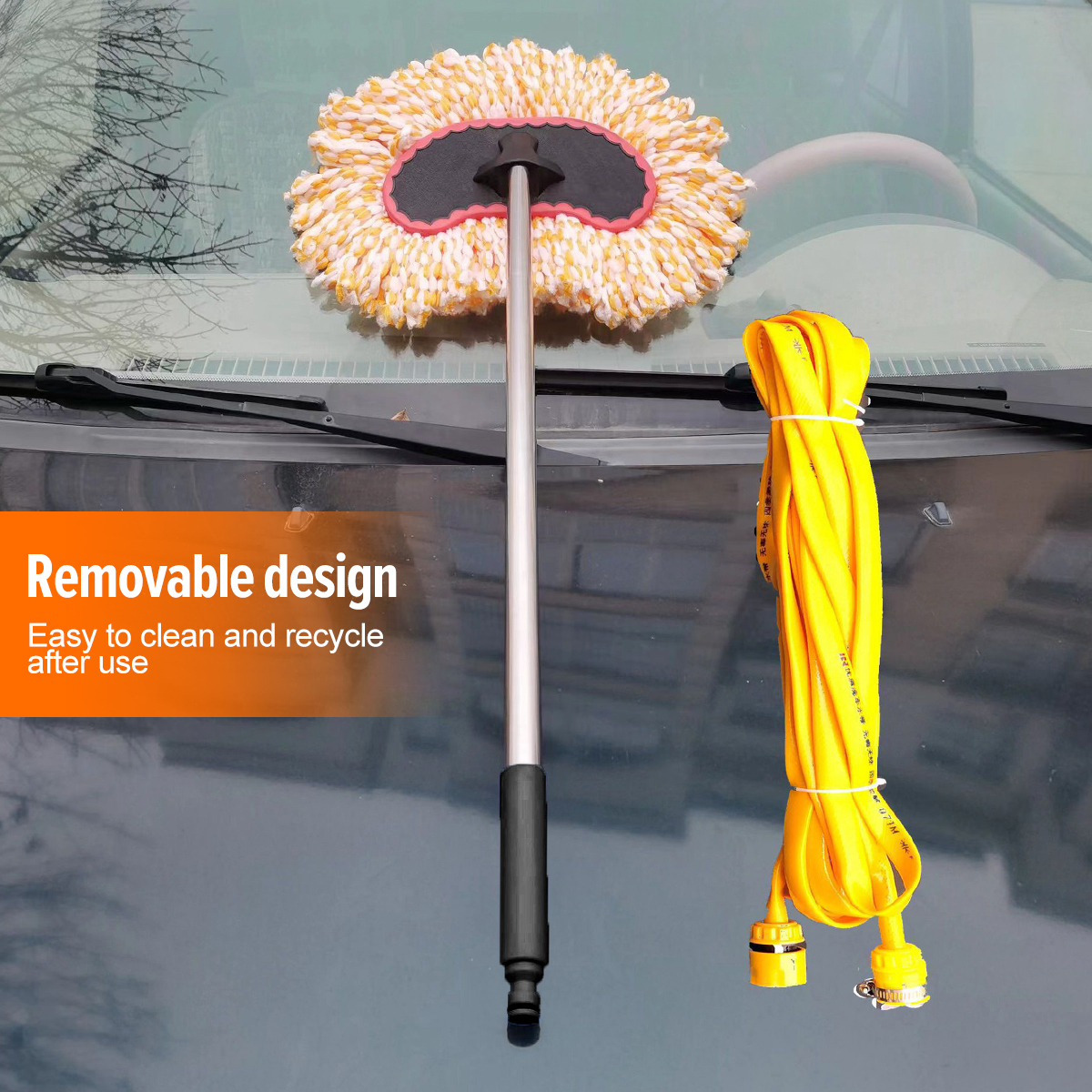 Car Wash Mop Brush With 5m Explosion-proof Hose Car Cleaning Brush Mop ...