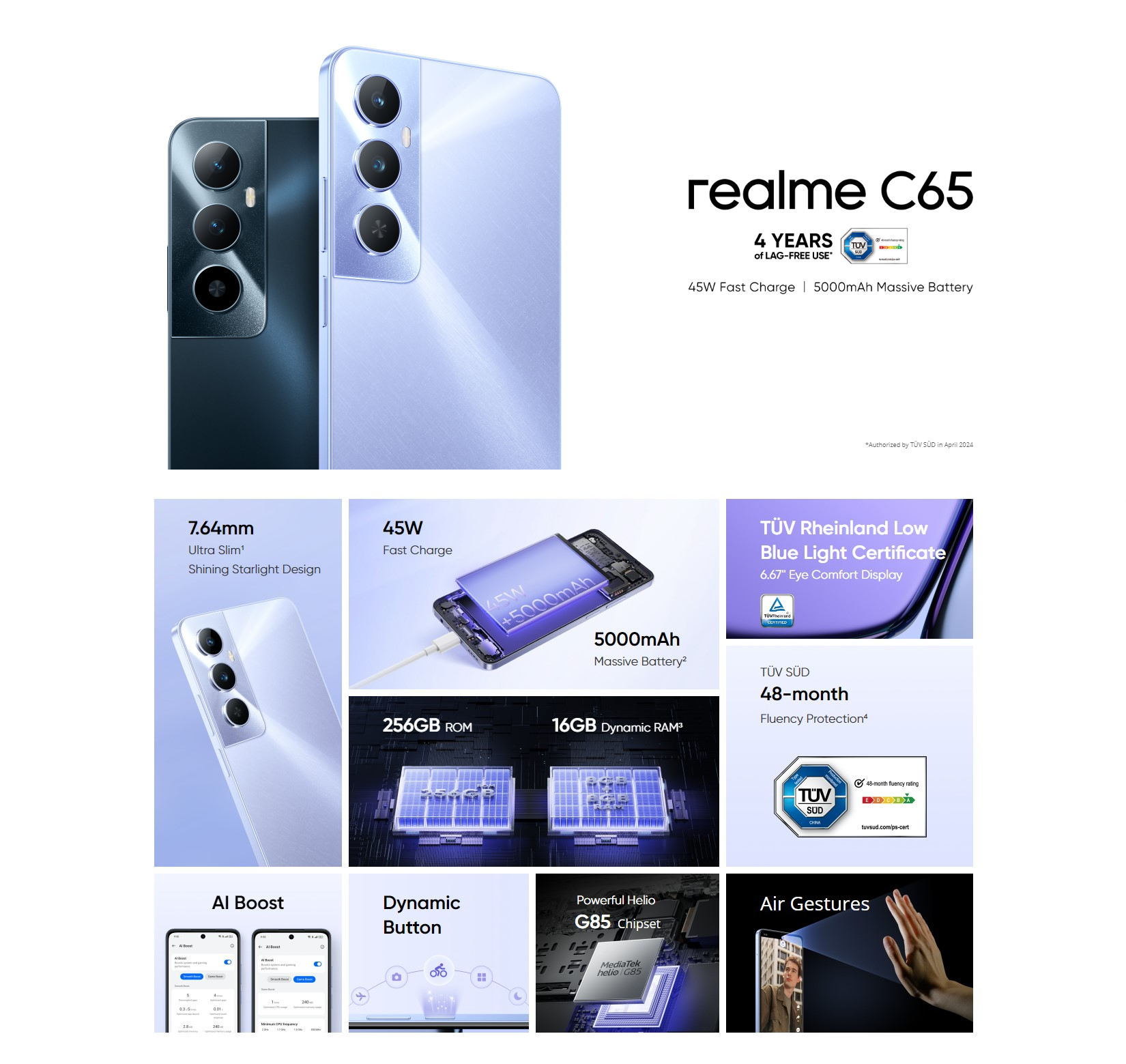 Realme C65 4G LTE/RMX3910 (8GB+256GB) Original Realme Malaysia Warranty ...