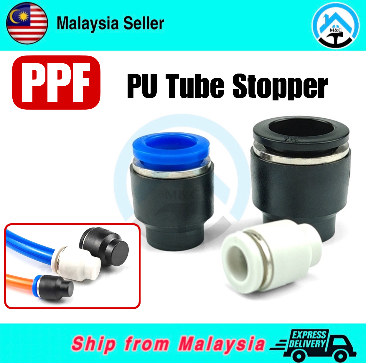 Pneumatic Air Hose Plug, PPF Block Air, Plugs Fitting Push Fit ...