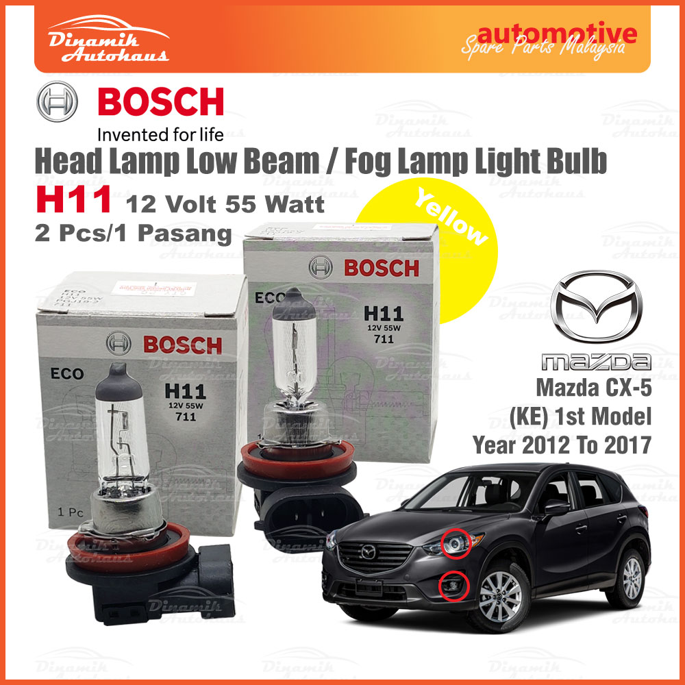 Mazda CX5 CX-5 KE 1st Model Year 2012 To 2017 Head Lamp / Fog Lamp Halogen Light Bulb Bosch H11 ...