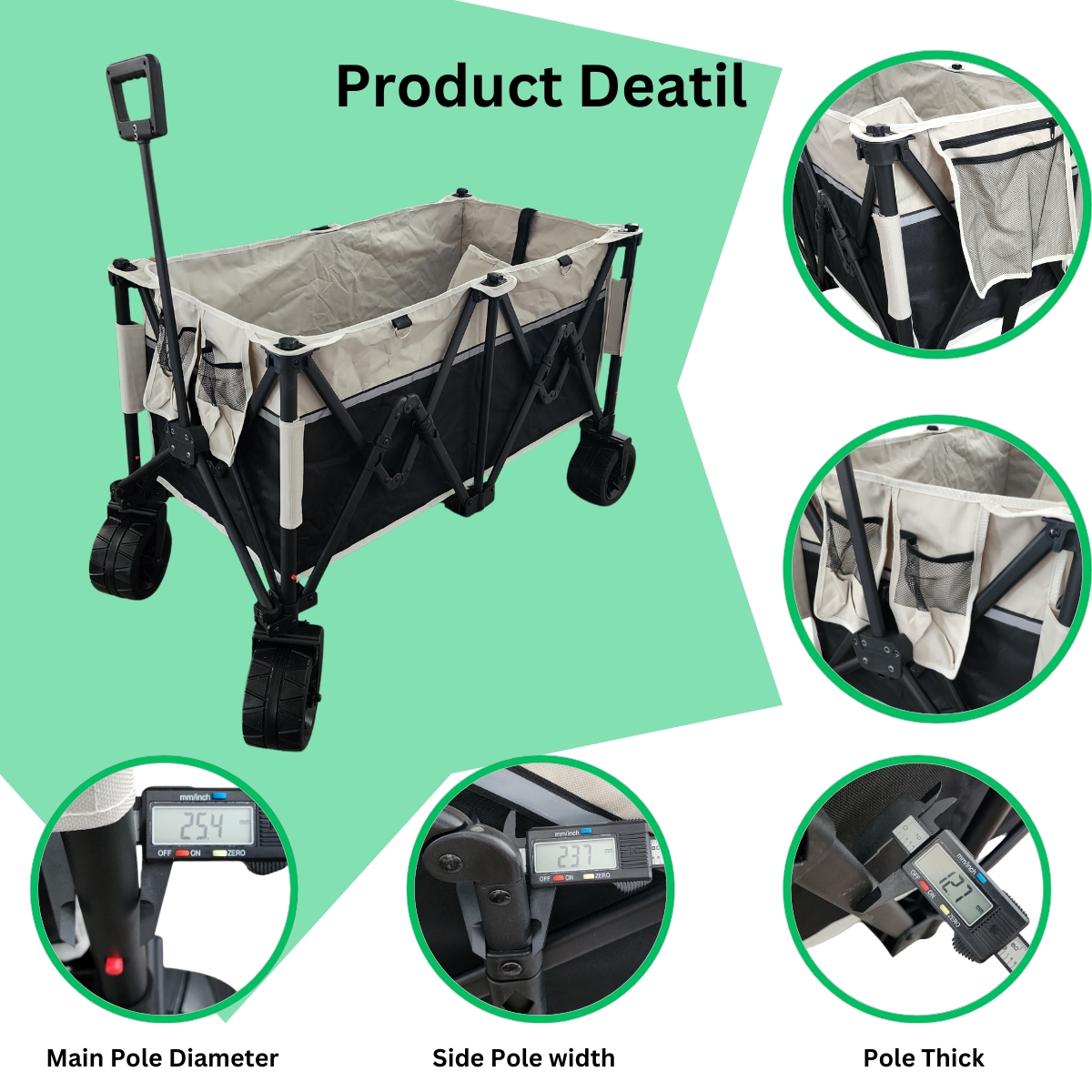 600L Wagon Trolley Heavy Duty Wagon Trolley Camping Foldable Trolley ...