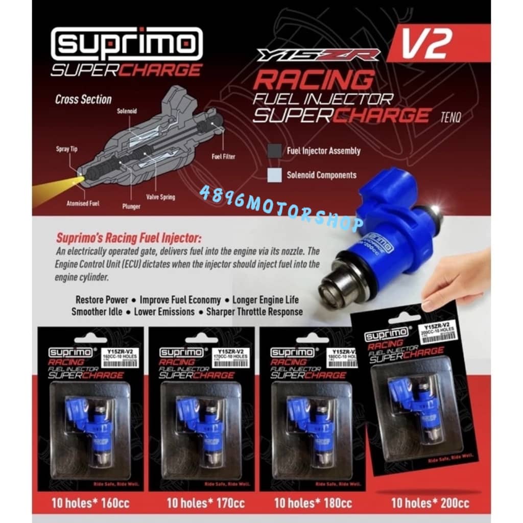 SUPRIMO RACING INJECTOR YAMAH Y15ZR V2 V1 Y15 LC135 LC 135 V8 FI Y16 10 ...