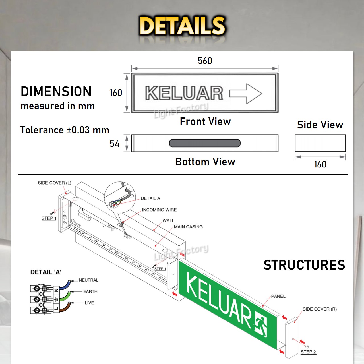 [SIRIM & BOMBA Approved] LED KELUAR SIGN VITALITE VKS560/B/R Emergency ...