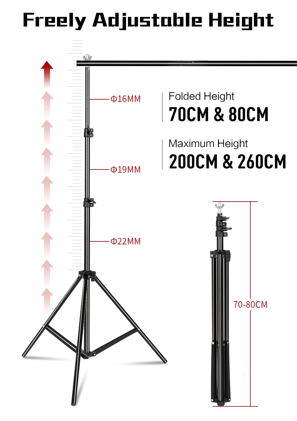 2.6x3m Photography Bracket kit Background Decoration Tripod Video ...