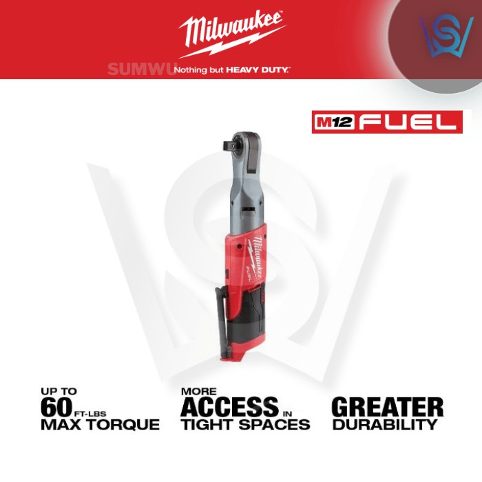 MILWAUKEE M12 FUEL 1/2” COMPACT IMPACT RATCHET M12 FIR12-0 / 81NM ...