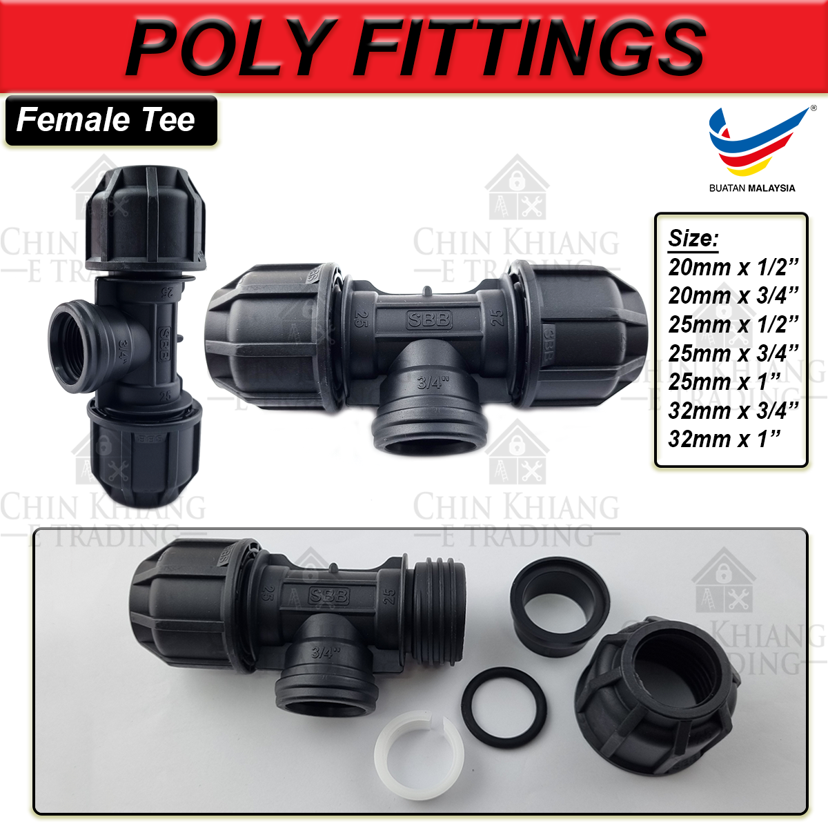 HDPE Poly Fittings Male Female Connector FTA MTA Socket Elbow Tee ...