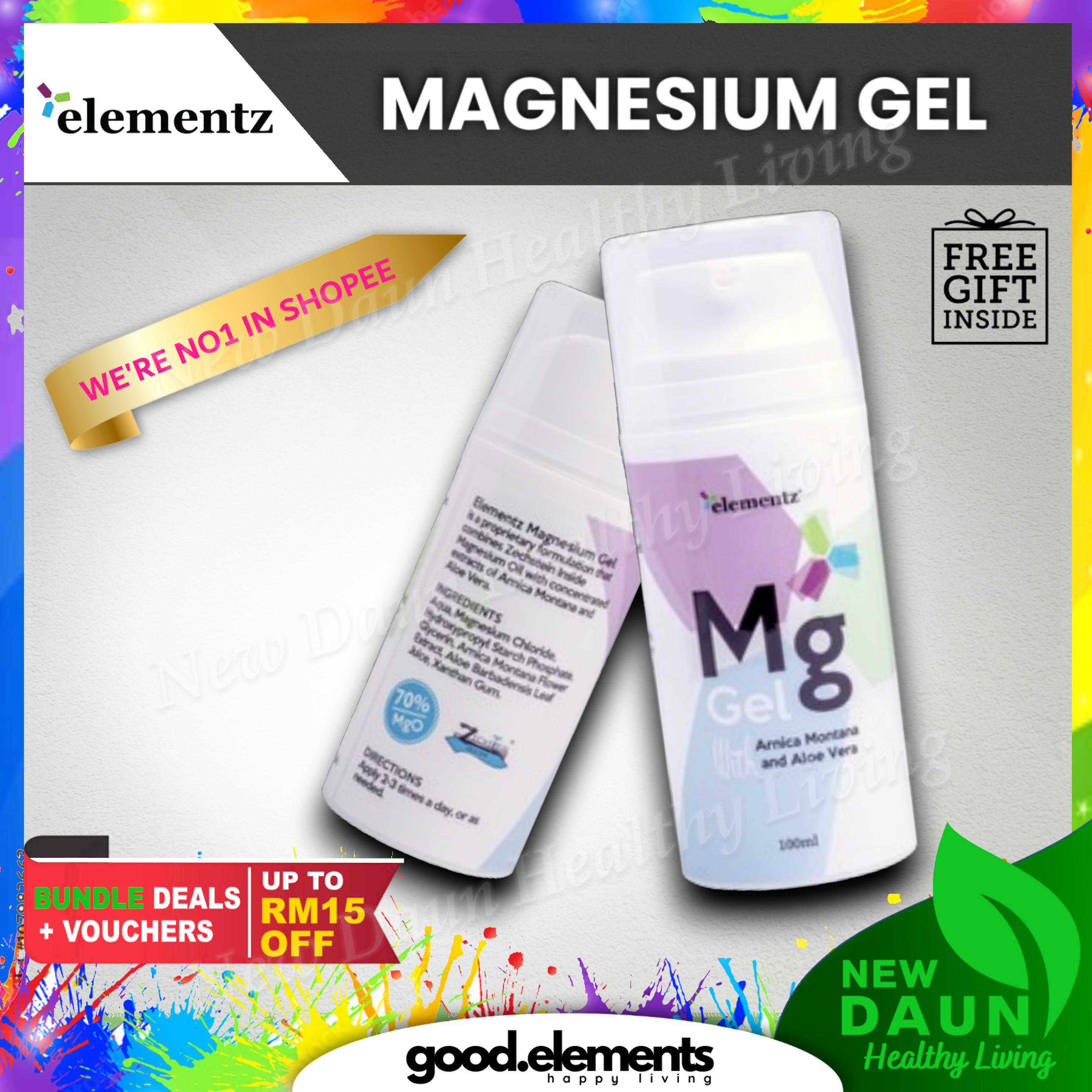 ELEMENTZ MG GEL Magnesium Gel Zechstein Inside® Magnesium Oil, Arnica ...