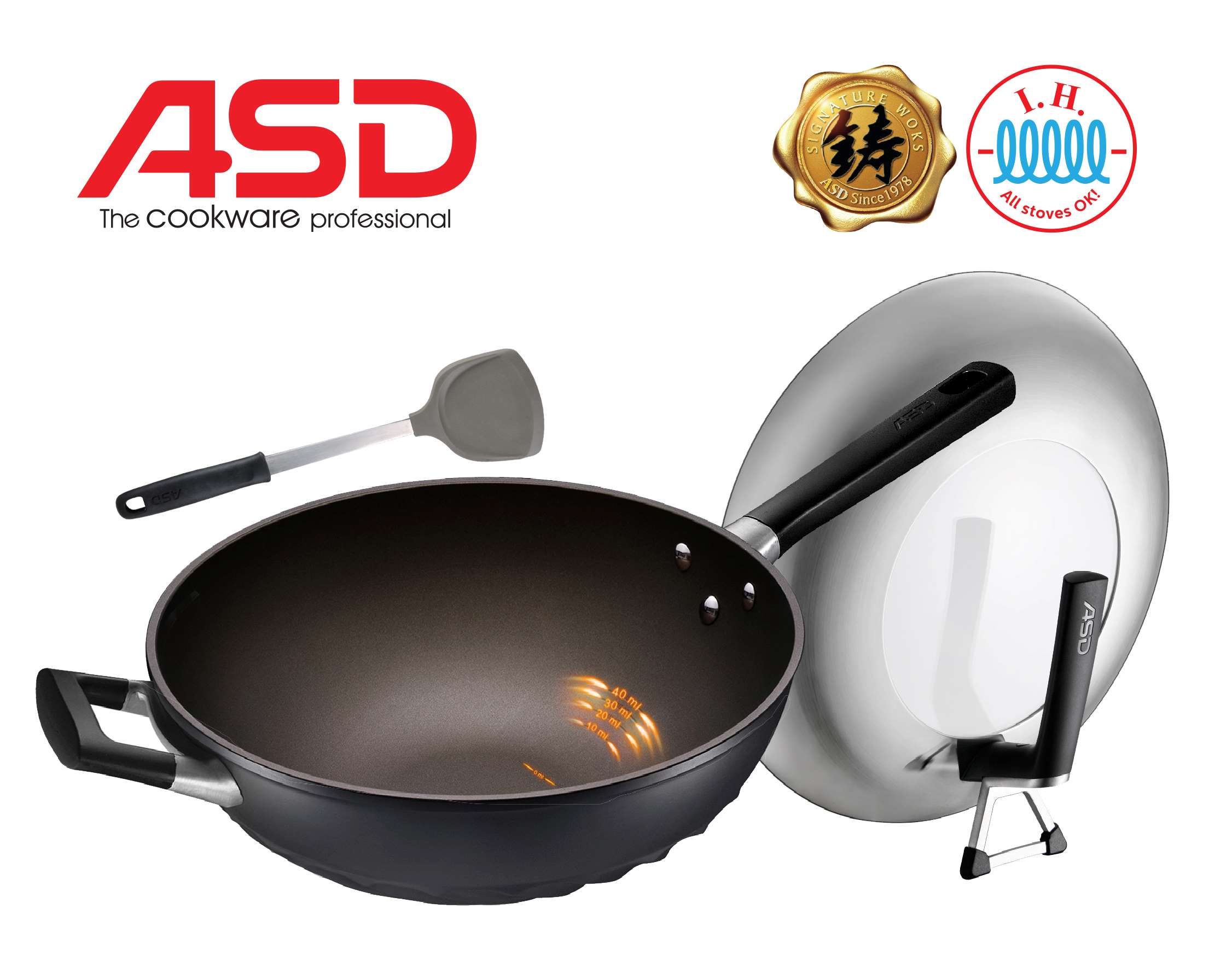 ASD 32CM TORNADO ELITE I.H. DIE CAST SKILLET WOK / HP2332TEIH-3G ...