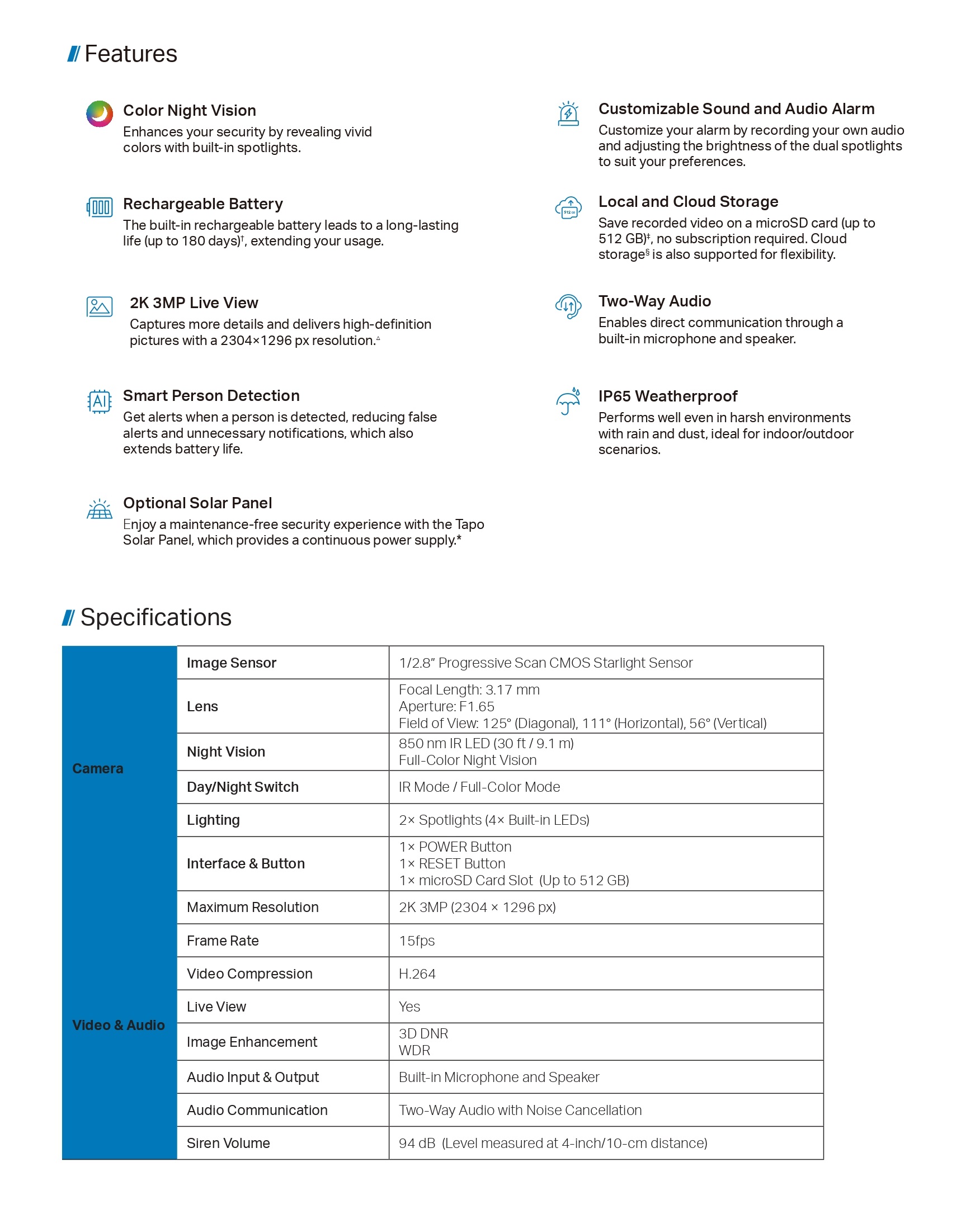 TP-LINK TAPO C410 / TAPO C410 KIT (SOLAR-POWERED) SMART WIRE-FREE 2K ...