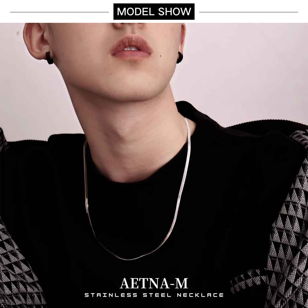 Snake Bone Clavicle Silver Stainless Steel Chain Necklace Men Women ...