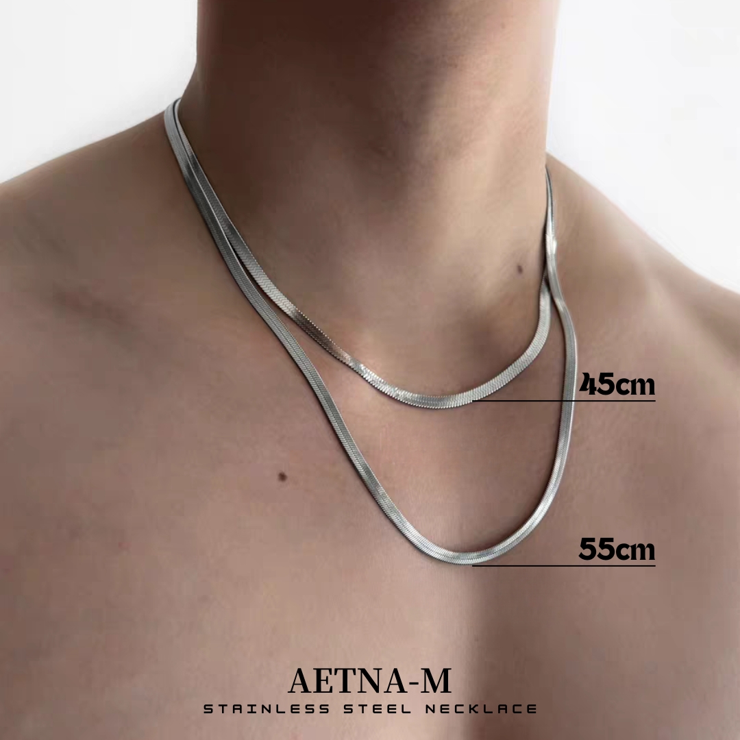 Snake Bone Clavicle Silver Stainless Steel Chain Necklace Men Women ...