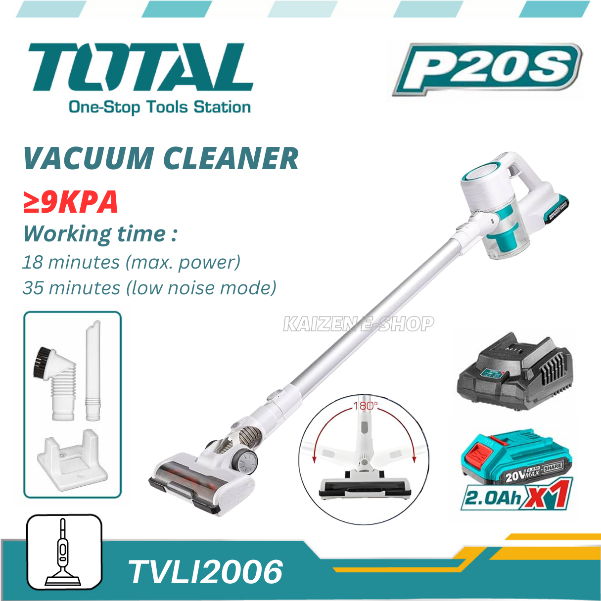 TOTAL P20S 20V TVLI2006 Li-ion Vacuum Cleaner 0.8L | Shopee Malaysia
