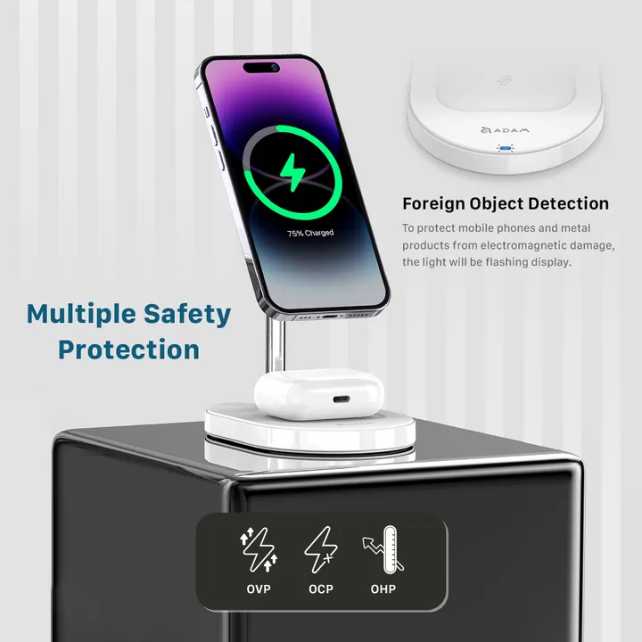 ADAM elements OMNIA M2+ Magsafe 2+1 Wireless Charging Station | Shopee Malaysia