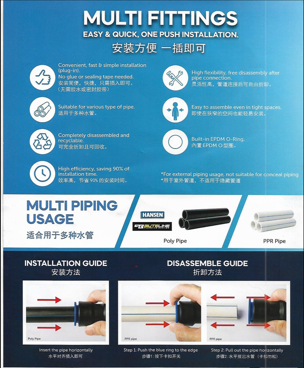 KIZ MULTI FITTINGS FOR POLY BUTELINE HANSEN PPR PIPE / POLY FITTINGS ...