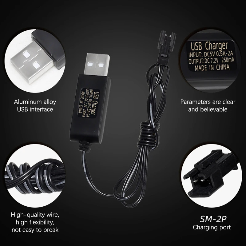 RC Usb Charger Jst Sm Xh Tamiya 9.6V 7.4V 7.2V 6.0V 4.8V 3.7V 2 pin 3 ...