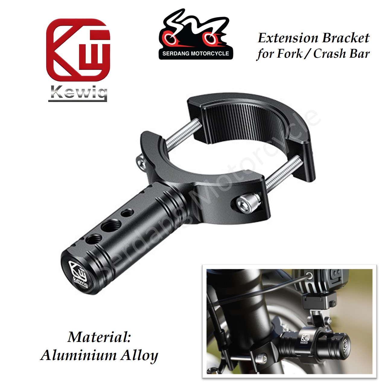 KEWIG H21 Fork Extension Rod Bar Bracket Spotlight Mount Motorcycle ...