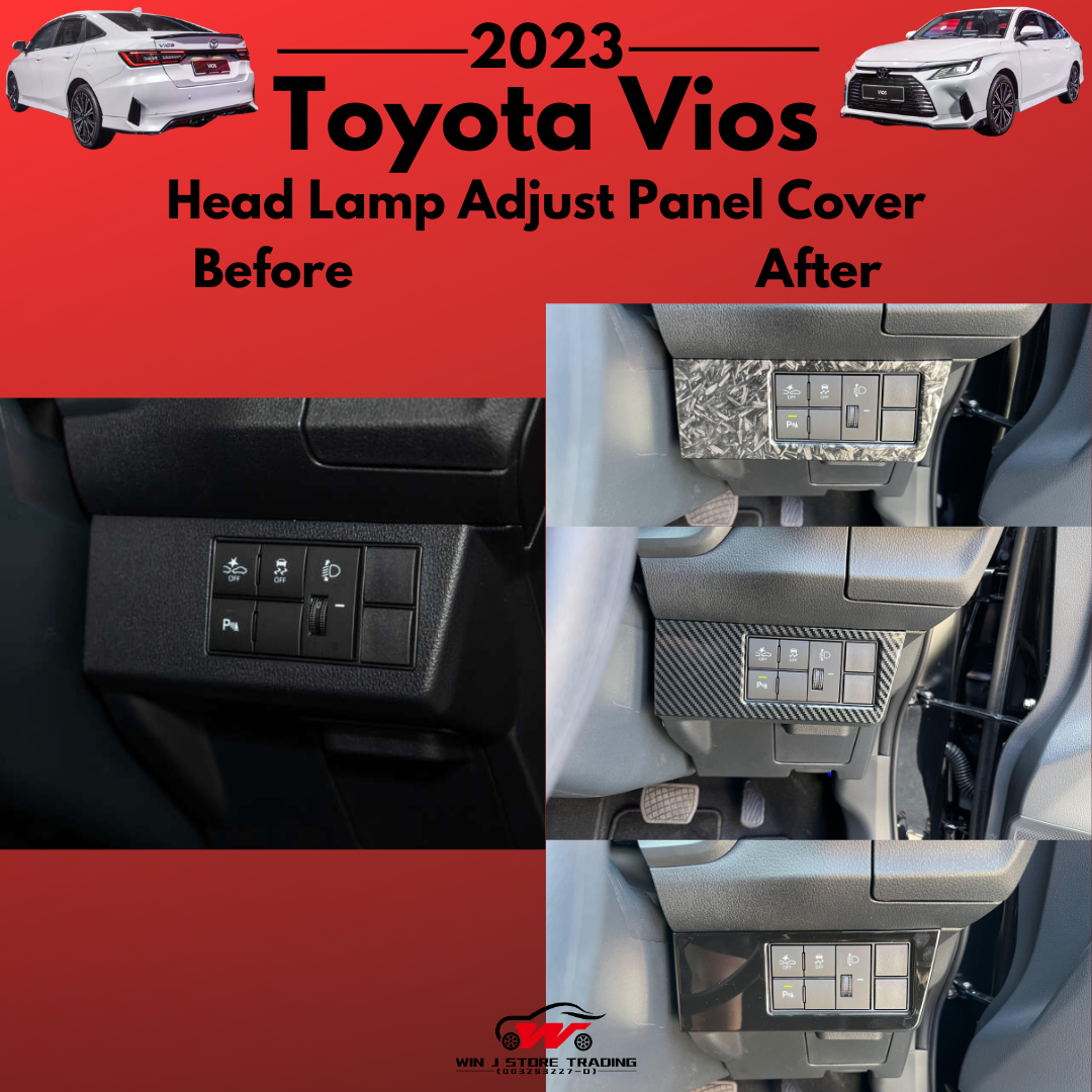 Toyota Vios Gen4 AC100 2023+ Carbon Trim/Glossy Black Head Lamp Control ...