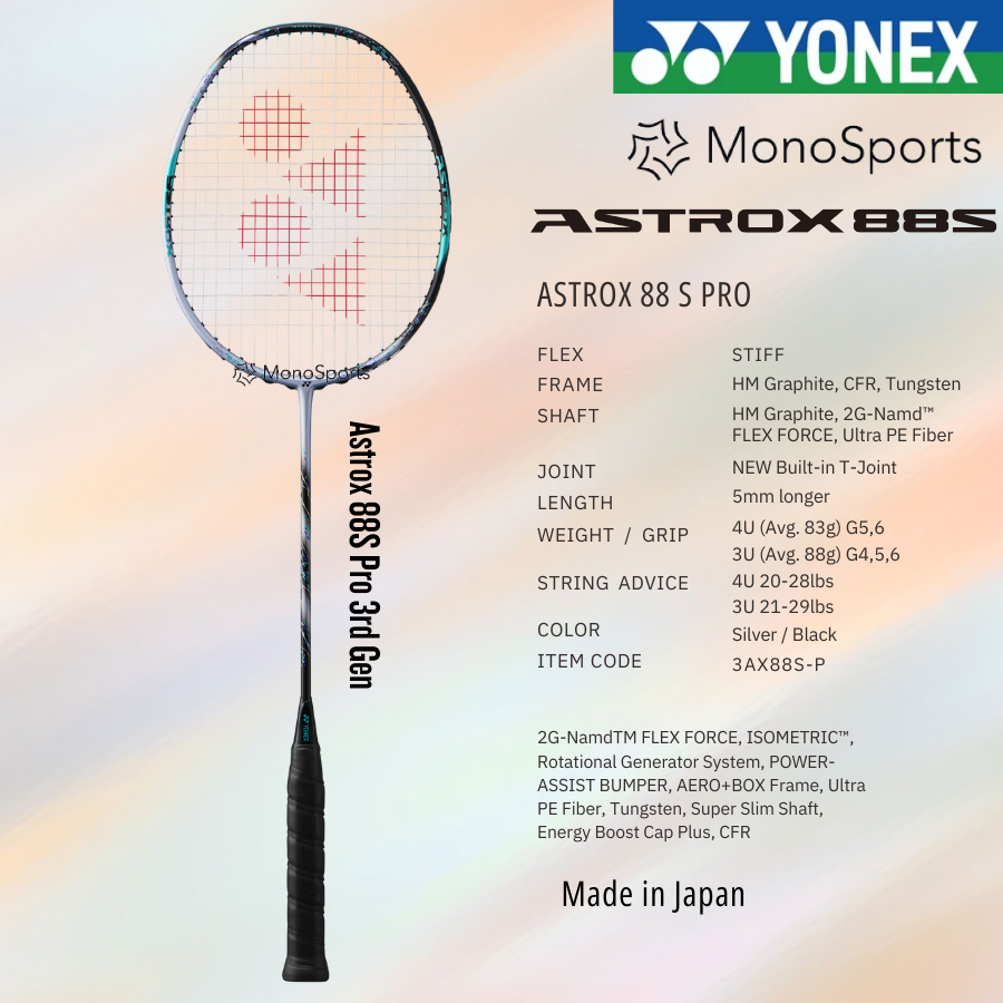 Monosports Yonex Astrox 88D Pro & Astrox 88S Pro 3rd Gen Head Heavy ...