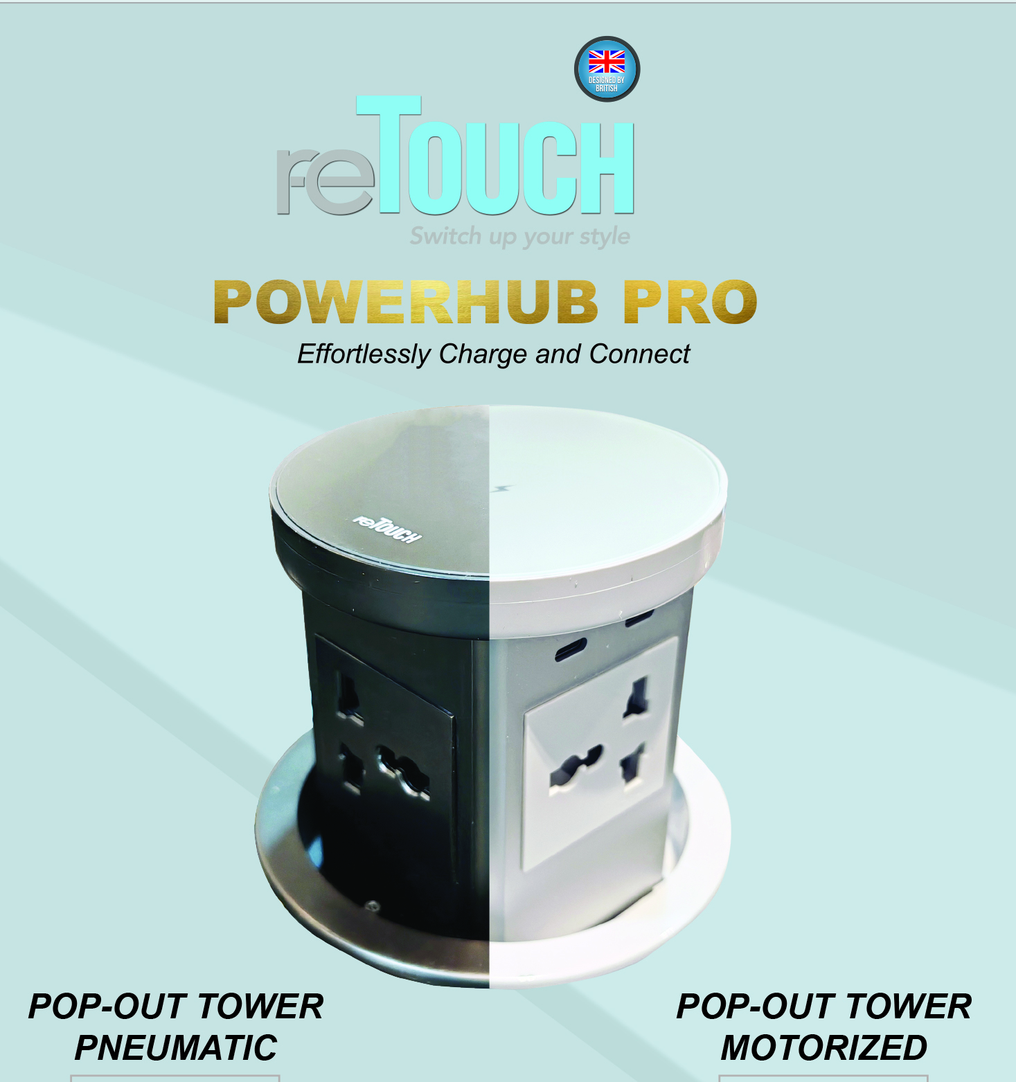 ReTouch Powerhub PRO Automatic Pop up Pop Out socket with Wireless ...