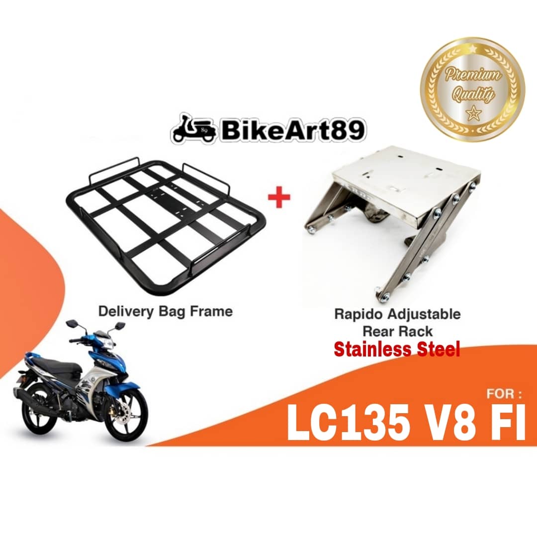 Stainless Steel 304 Monorack Yamaha LC135 V8 FI RAPIDO Food Grabfood ...