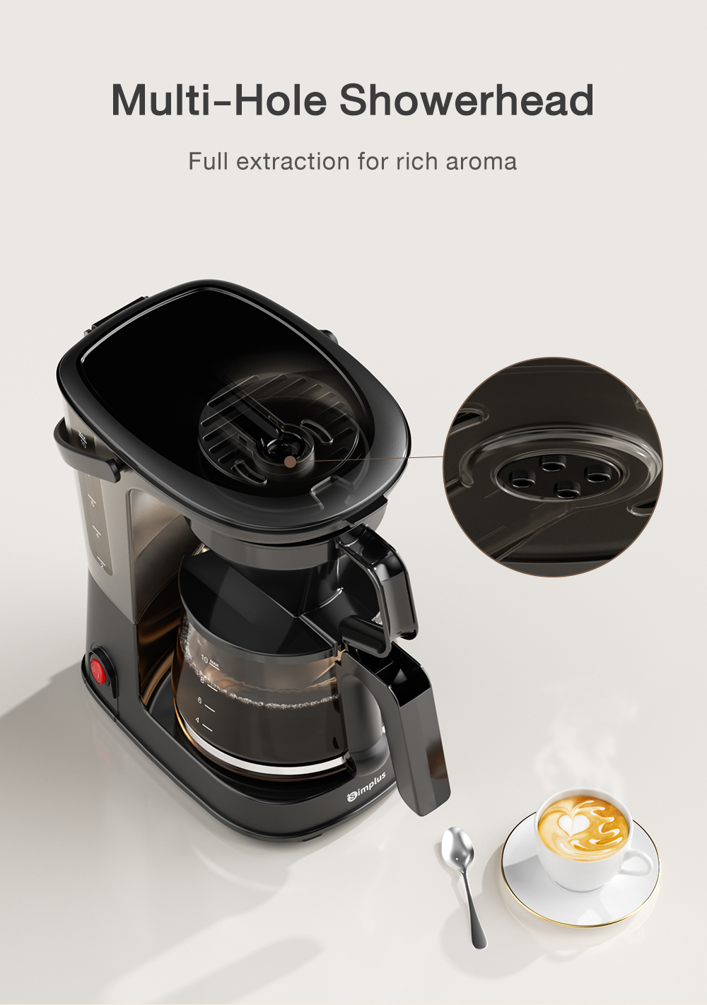 Simplus Dual Use Coffee Maker | 1.25L Capacity |10 Cups Auto Drip ...