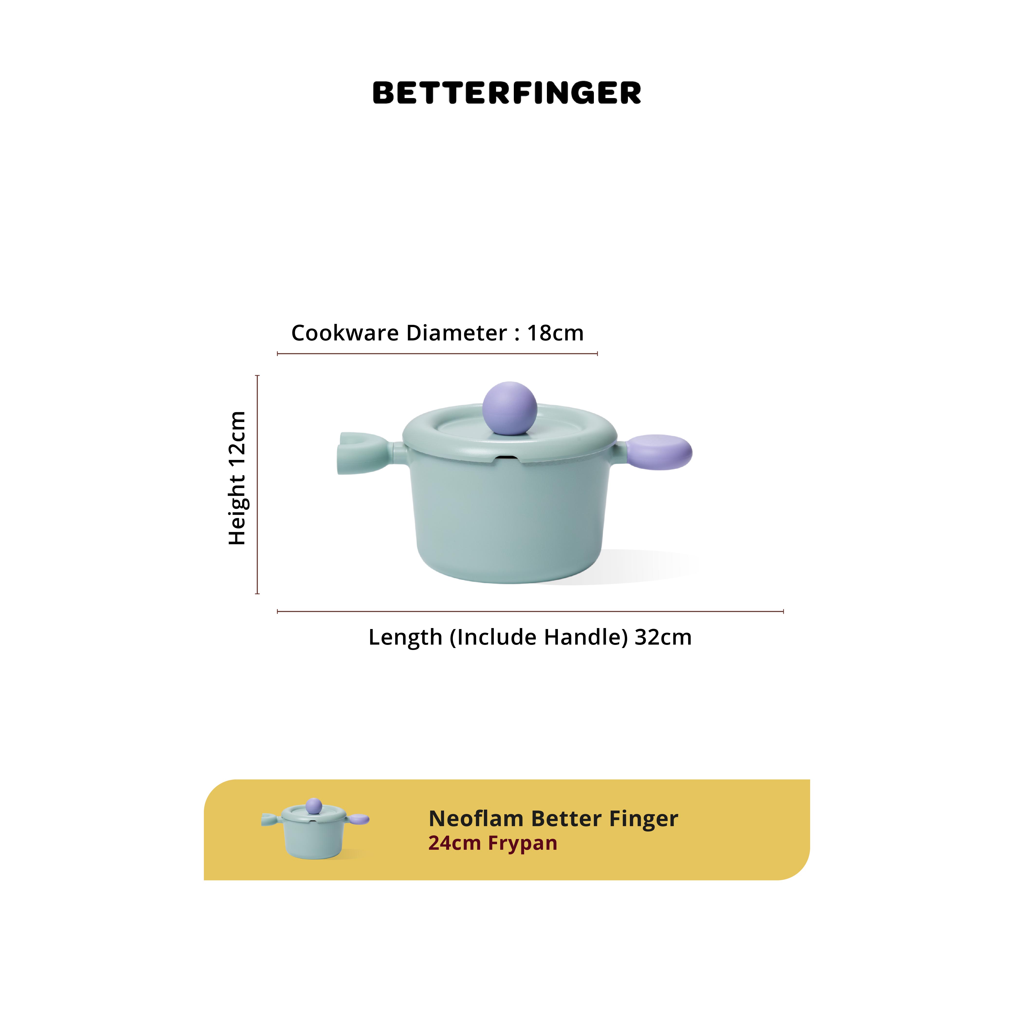 Neoflam Better Finger Casserole with Casting Lid (18cm) | Shopee Malaysia