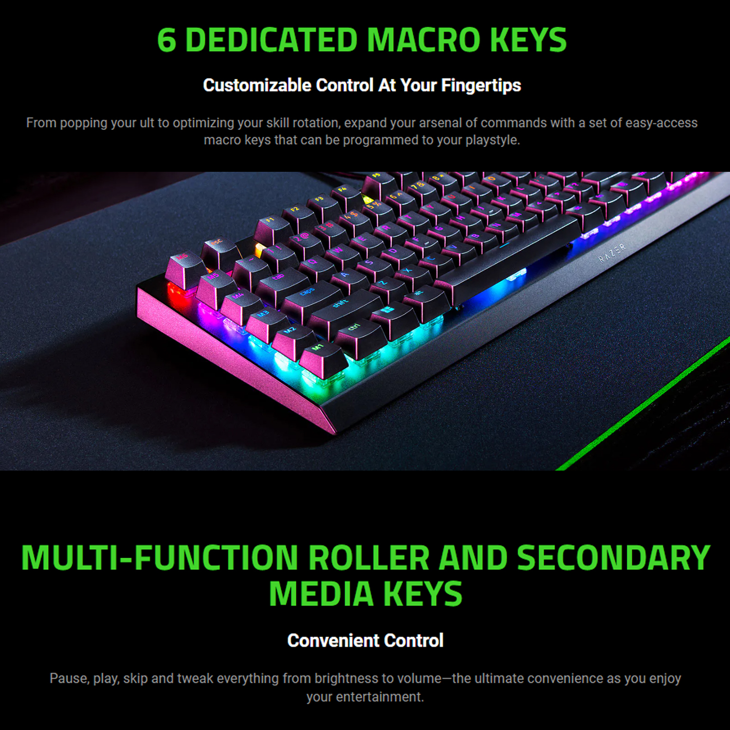 Razer BlackWidow V4 X Mechanical Full Size Chroma RGB Gaming Keyboard ...