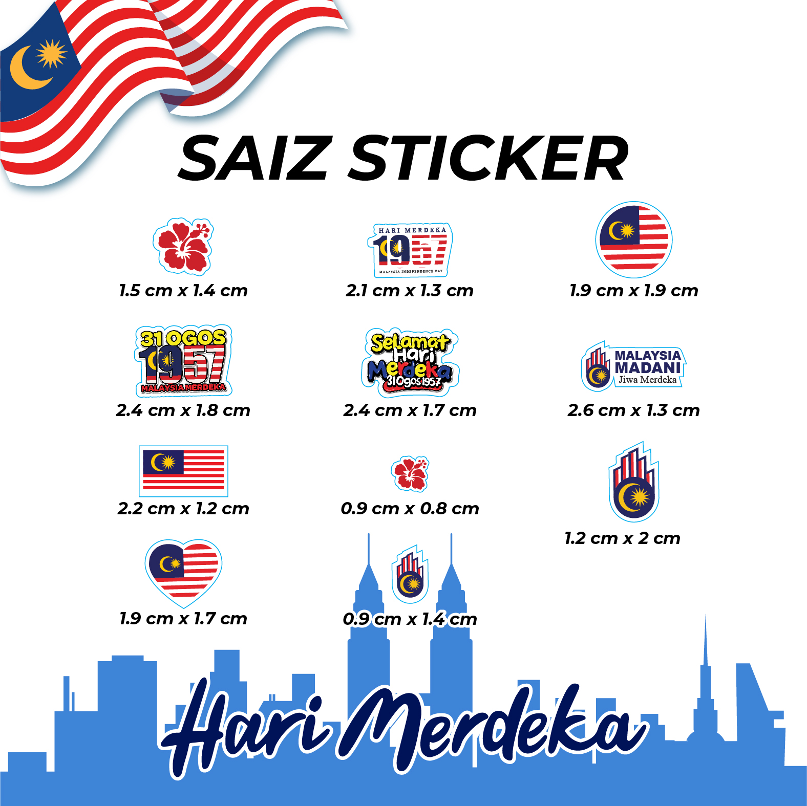 STICKER PIPI SET JIWA MERDEKA BENDERA MALAYSIA MURAH / HARGA BORONG ...
