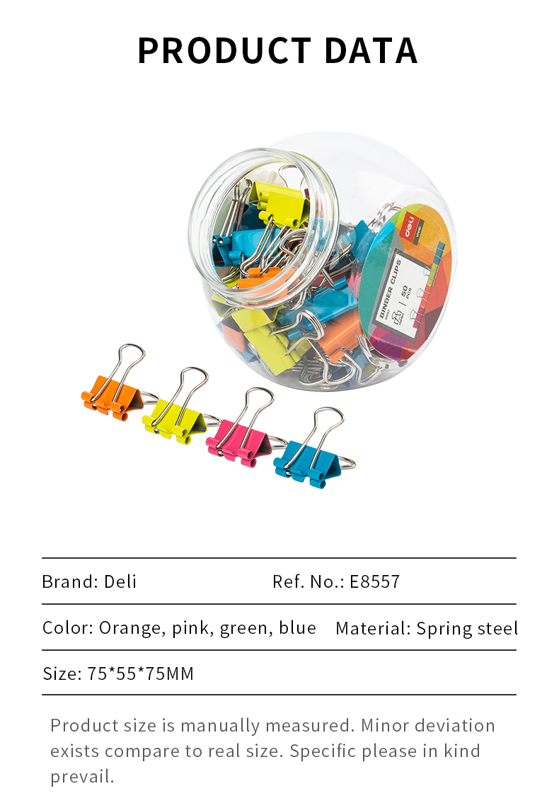 Deli Colourful Binder Clips for School Office Home (15mm/19mm/25mm ...