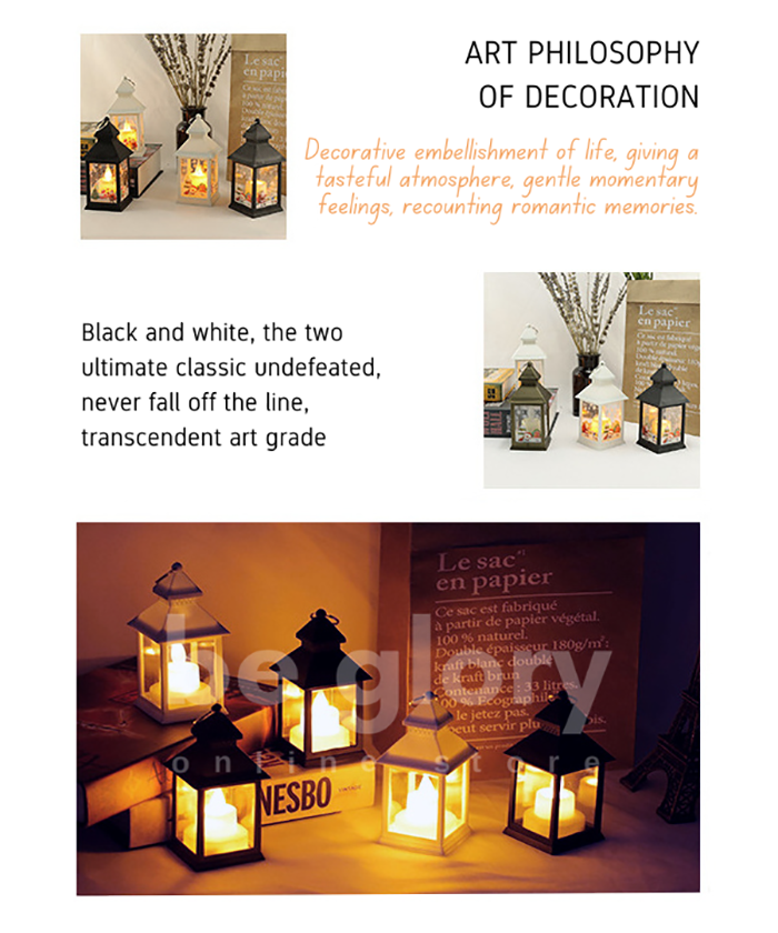 LED Candlestick Lantern Nordic Night Light Lampu Raya Retro Lamp Light ...