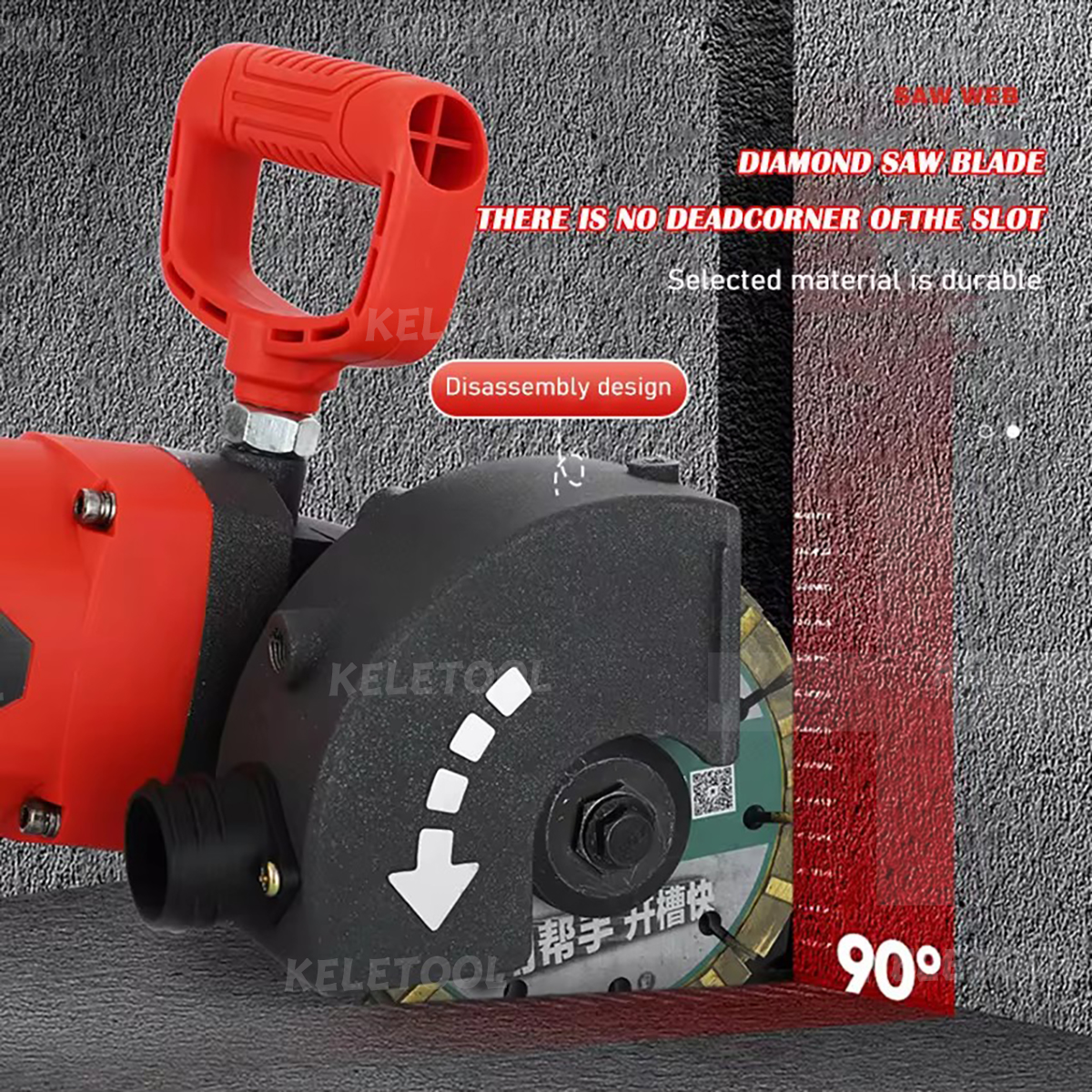 30MM 4500W Multi-Function Wall Slotting Machine Cutter Groove Cement ...