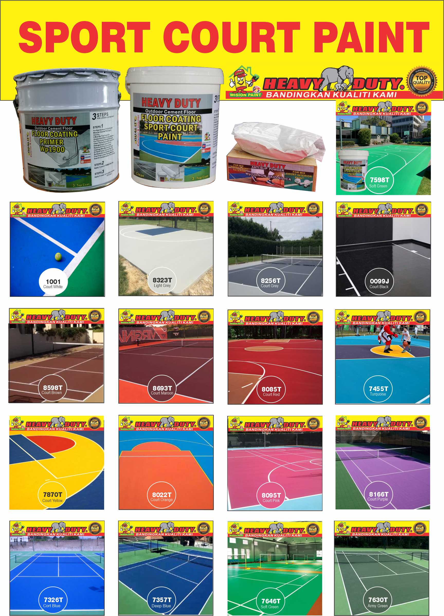 ( 5L ) HEAVY DUTY CEMENT FLOOR COATING / SPORT COURT PAINT / EXTERIOR ...