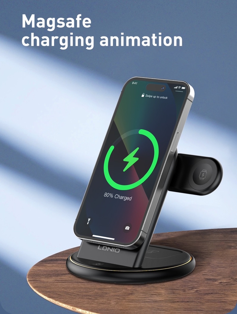 LDNIO WL02 15W Magnetic Wireless Charger Fast Wireless Charging Stand ...