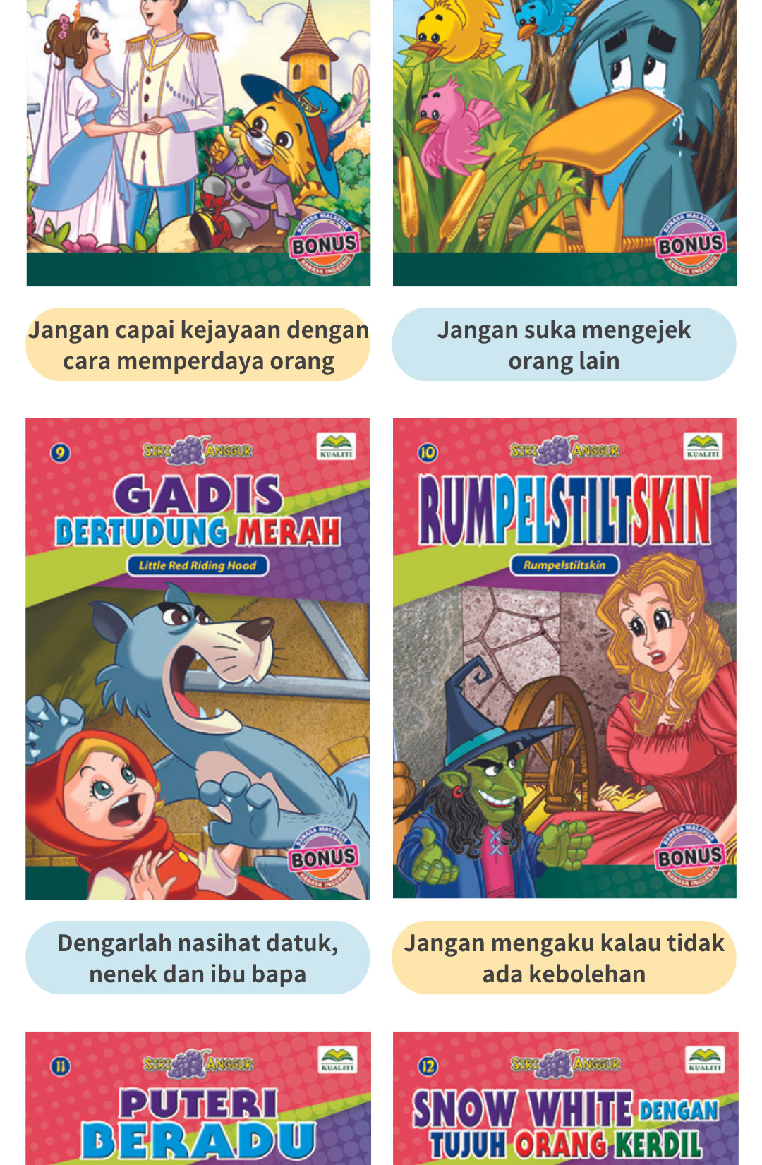 Siri Anggur Buku Cerita Kanak Kanak Prasekolah Story book Melayu Buku ...