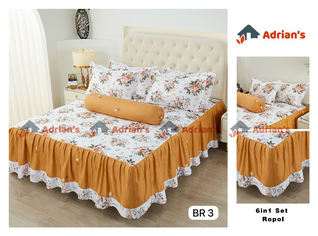 ADRIAN's Set Cadar Ropol 6-in-1 KING/QUEEN Berkualiti Tinggi Gaya Baru ...