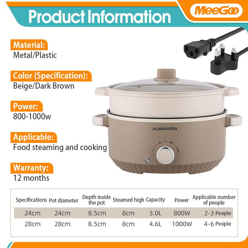 MEEVIDA 4.5L Rice Cooker Large Capacity Multi Cooker Non Stick Electric ...