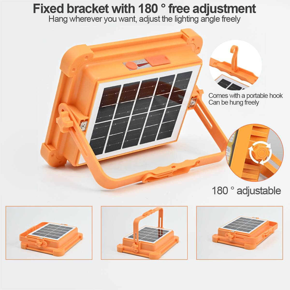 8000W Portable 288 LED Solar Work Lamp Light Recharge Camping Light ...