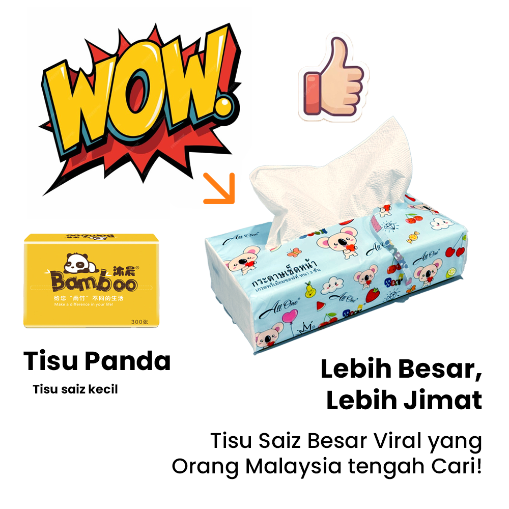 VIRAL Realeos 4ply Bamboo Tissue Paper Virgin Pulp Soft Facial Tisu ...