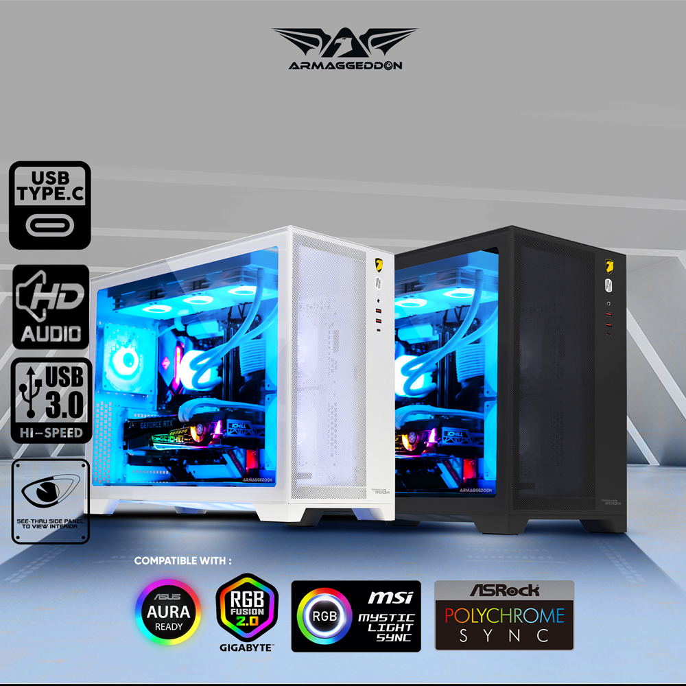 Armaggeddon Tessaraxx APEX 13 Air E-ATX PC Fish Tank Design Gaming Case ...