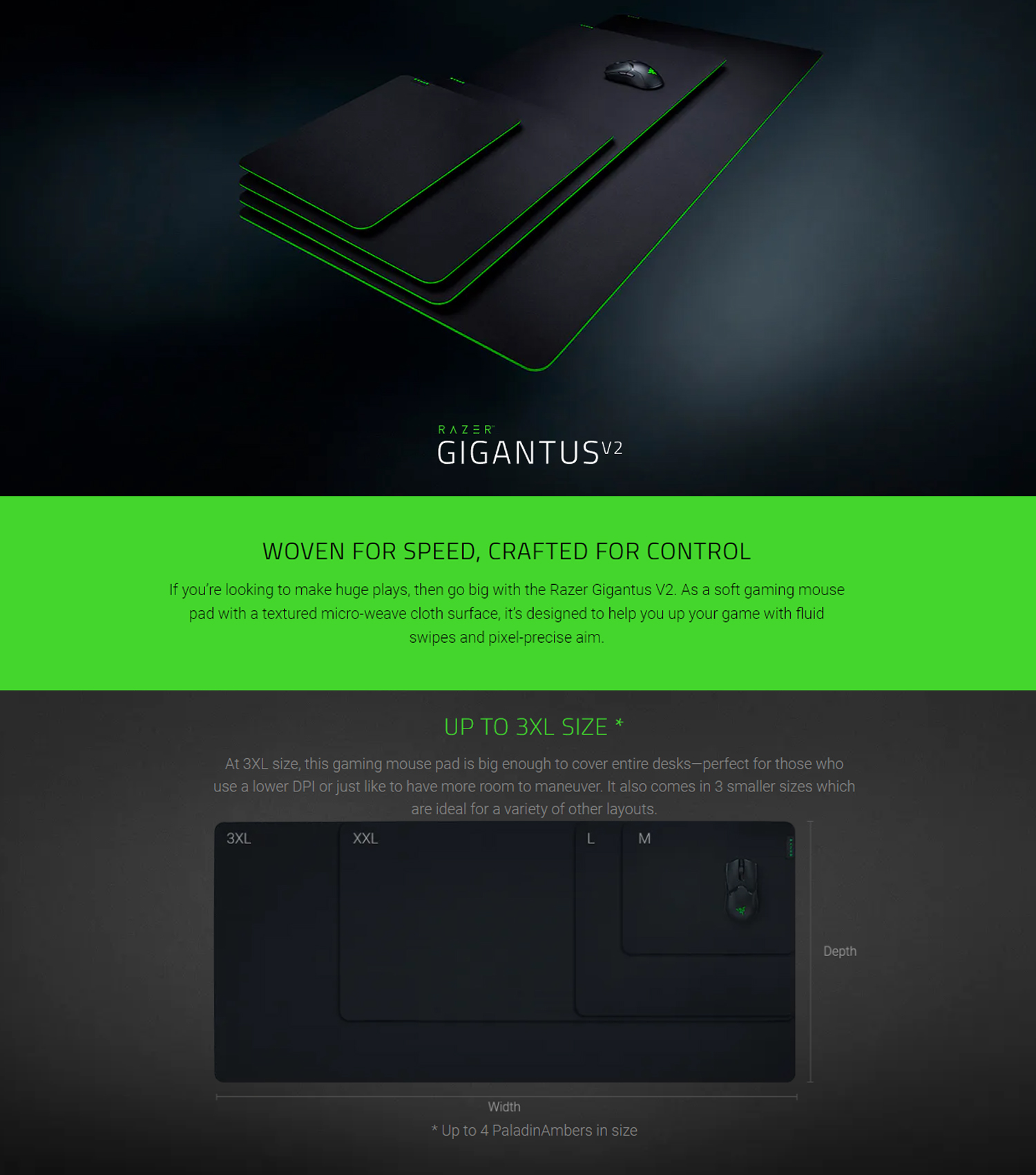 Razer Gigantus V2 Thick High-Density Rubber Foam Gaming Mouse Pad with ...