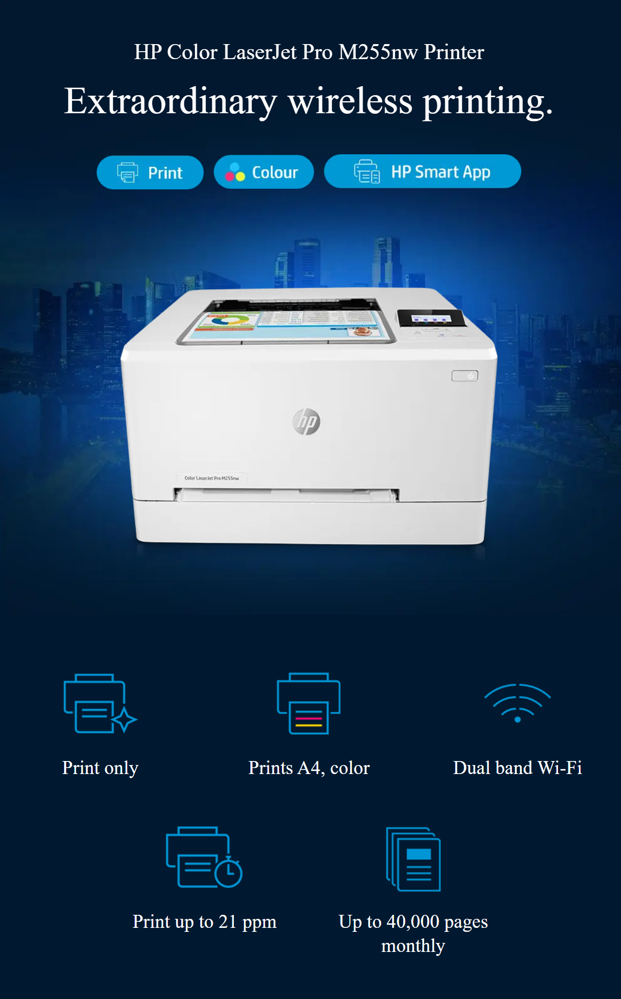 HP Color LaserJet Pro M255nw Printer | A4 Color Laser Printer | Print ...